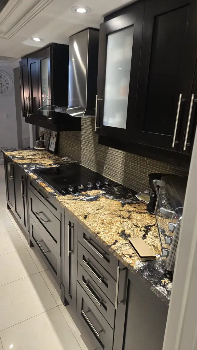 Modern Dark Wood Kitchen Cabinets | Cabinets & Countertops | Markham ...