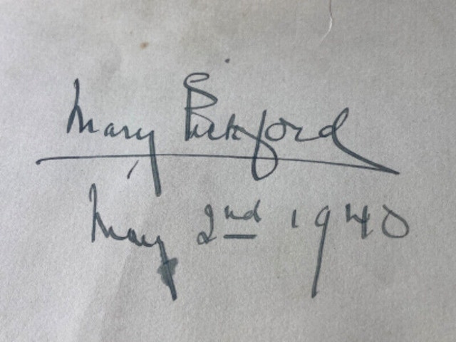 MARY PICKFORD AUTOGRAPH ON ENVELOPE MAY 2,1940 ROYAL YORK HOTEL | Arts ...