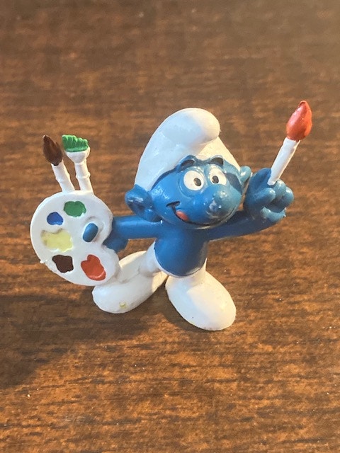 Smurfs 2.0089 Painter Smurf Bully West Germany PVC (1976) | Art et ...