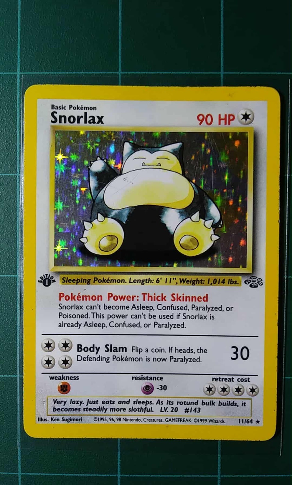 Pokemon Card Jungle Set # 11 Snorlax Holo 1st Edition | Arts ...
