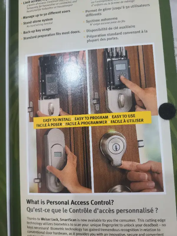 Bnib WEISER LOCK SMART SCAN Door lock biometric fingerprint | Windows ...
