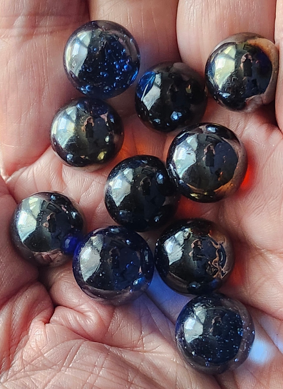 Vintage ½”Iridescent Glass Oil Slick Carnival Glass Marbles | Arts ...