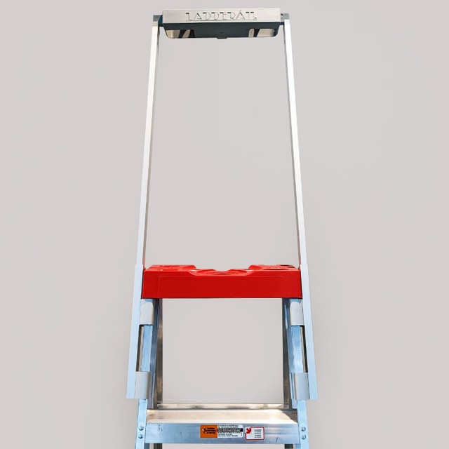 LADDERAILâ„¢ Universal A-Frame Step Ladder Safety Handrail | Ladders ... LADDERAILâ„¢ Universal A-Frame Step Ladder Safety Handrail | Ladders ...
