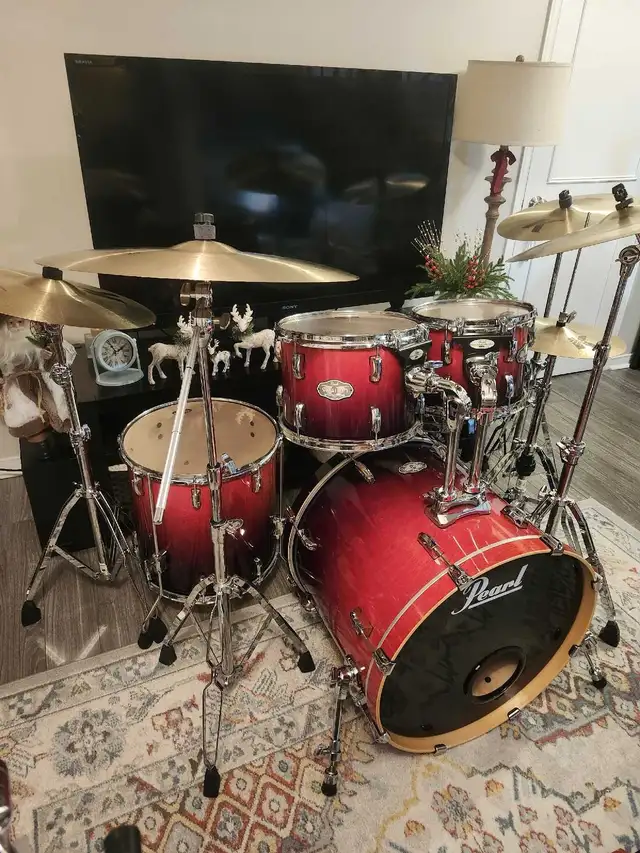5 pc. Pearl Vision Birch drums, hardware, Zildjian K cymbals! | Drums ...