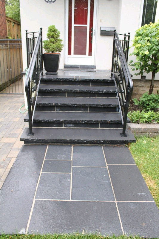 Natural stone FLAGSTONE steps porches | Interlock, Paving & Driveways ...
