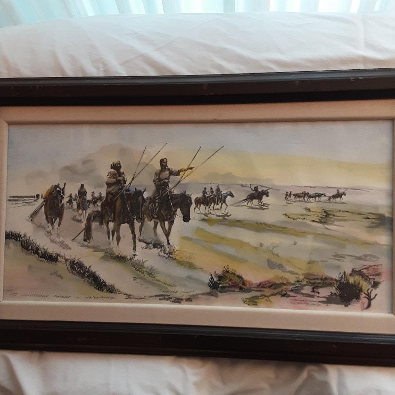 1981 "Moving Camp" watercolour Niitsitaipoiyi Standing Alone | Arts ...