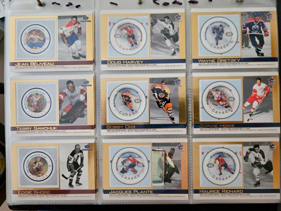 Canada post NHL pacific trading cards stamps complete set (1-36) | Arts ...