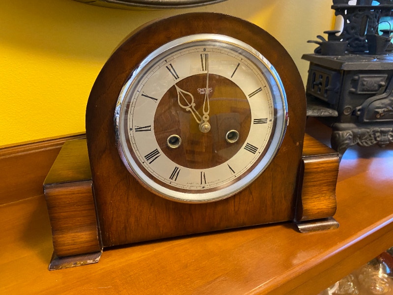 Vintage Art Deco Smiths Enfield Mantle Wood Clock England | Arts ...