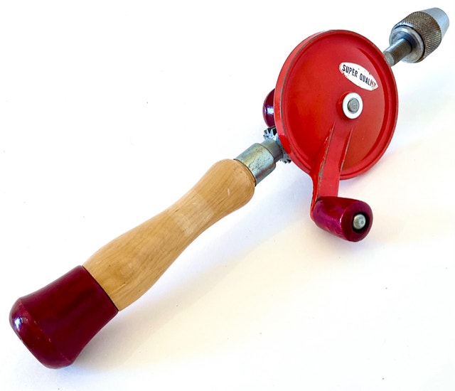 Vintage. Collection Outil ancien Vilebrequin manuel Bois & fer L | Art ...