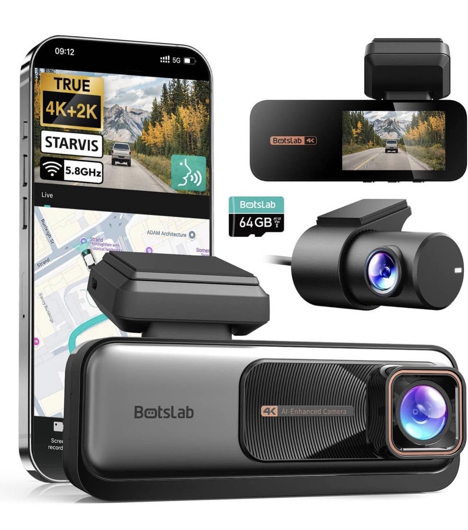BOTSLAB 4K Front 2K Rear Dash Cam GPS WiFi STARVIS 64GB Card | General ...