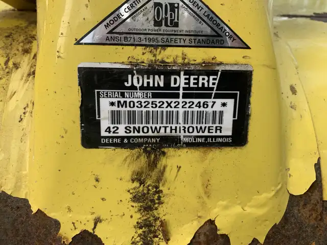 John Deere snow blower riding tractor mount | Snowblowers | Cambridge ...