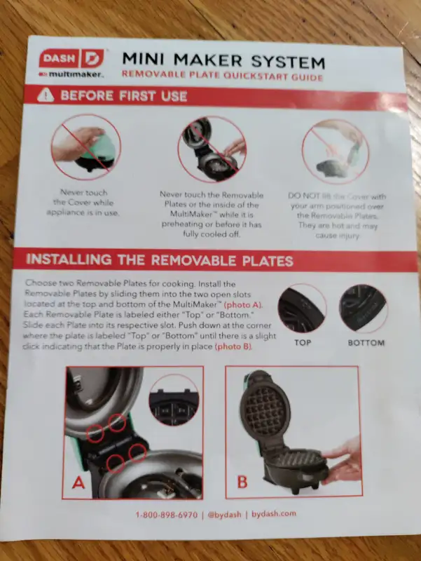 Dash Mini Waffle Maker System w 7 removable nonstick plates ...