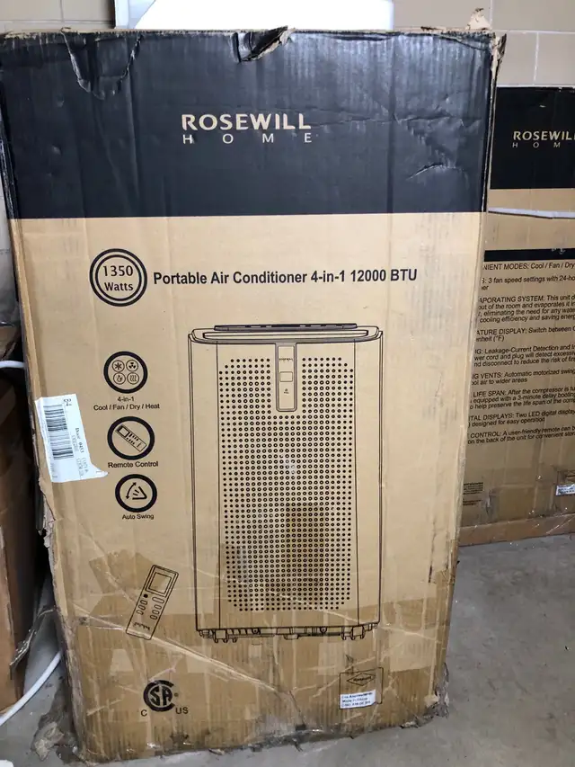 Rosewill Portable Air Conditioner 12000 BTU AC 4-in-1 -1350watts ...