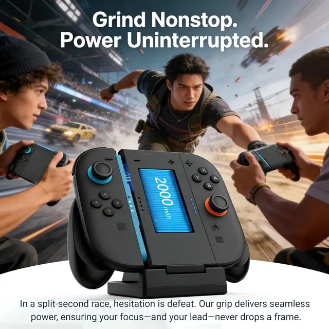 Nintendo Switch 2 Joy-Con Charging Grip, 2000mAh Rechargeable Ba ...