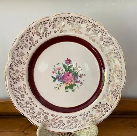 British Empire Ware, Charmian Plate - Burgundy and Gold Designs | Arts ...