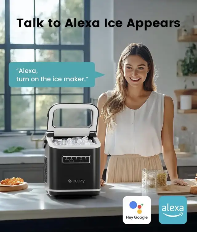 ecozy Smart Ice Makers Countertop, Portable Ice Maker with App ...