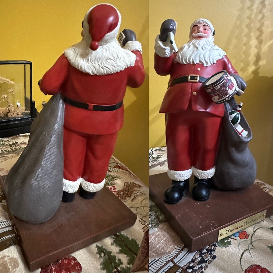 Vintage Norman Rockwell Christmas Figurine. Santa with his sack, | Arts ...