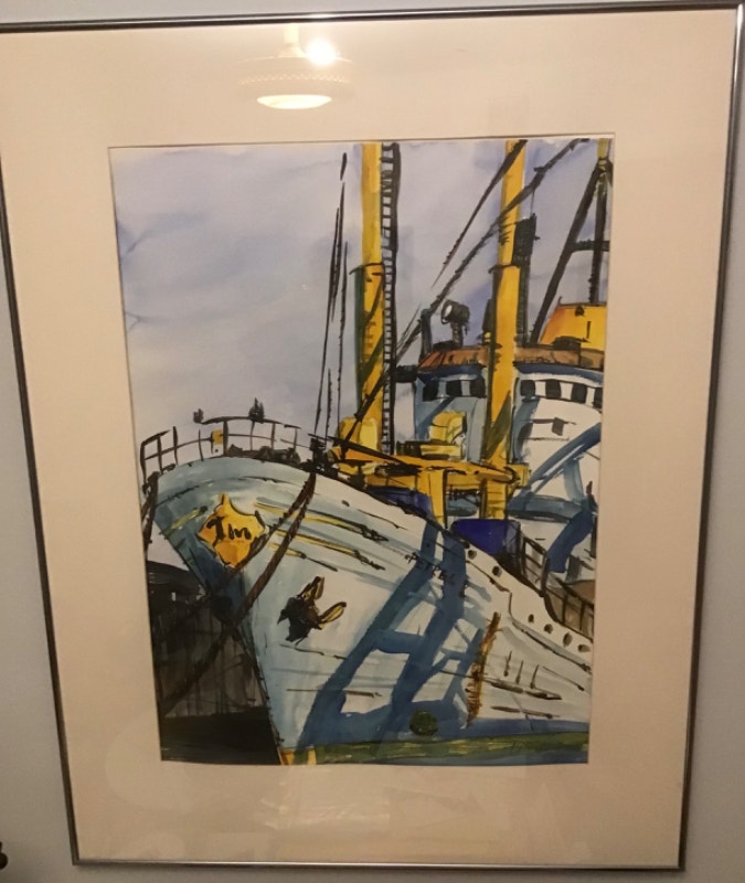 Watercolour Painting of MV Petral at Railway Wharf, Lunenburg | Arts ...