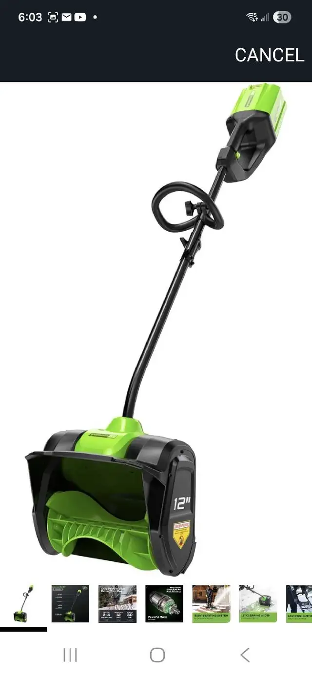 80 Volt Battery Snow Shovel | Snowblowers | North Bay | Free local ...