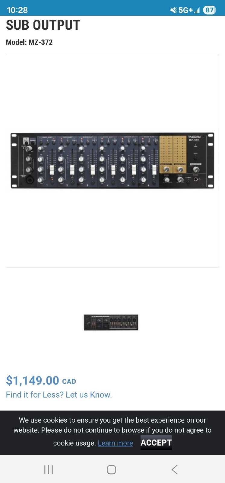 Tascam Multi Zone Analog 3u Rack Mixer - MZ372 - Case Included | Pro ...