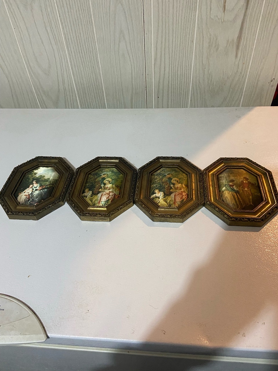 Vintage Italian Rocco Prints by Nicolas Lancret,Octagonal Frames | Arts ...