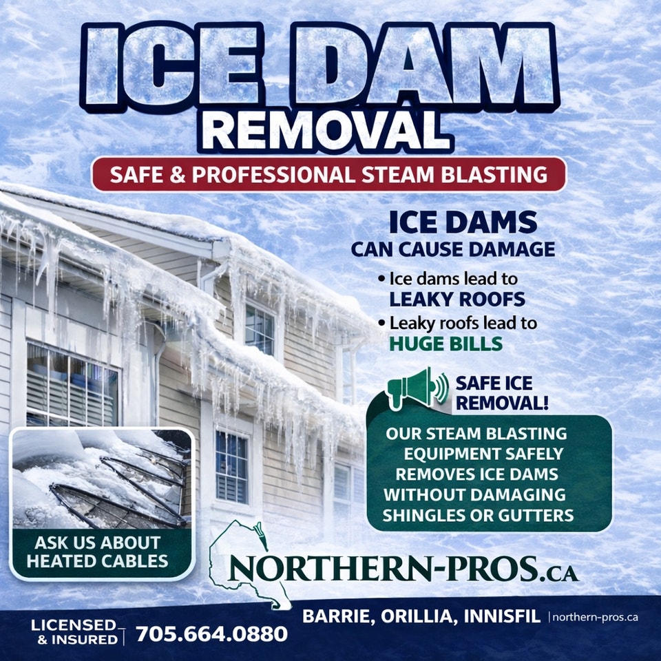 STEAM ICE DAM REMOVAL - HEAT CABLE INSTALLATION - FULLY INSURED ...