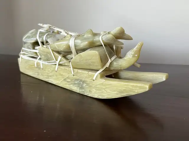 Old Canadian Inuit / Eskimo Stone Carving Sled/Animals | Arts ...