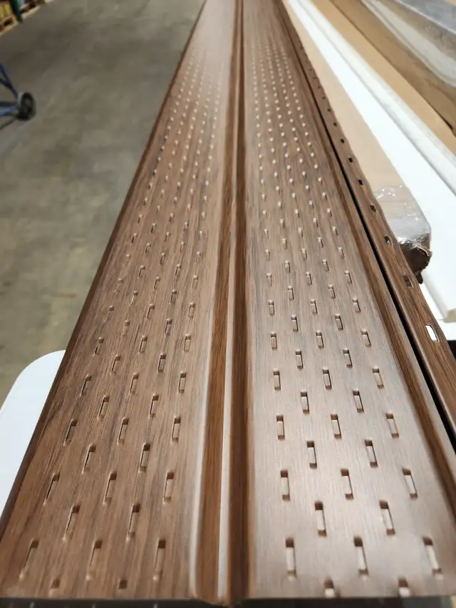 Aluminum Cedar Renditions V-groove vented Soffit - Amberwood | Other ...