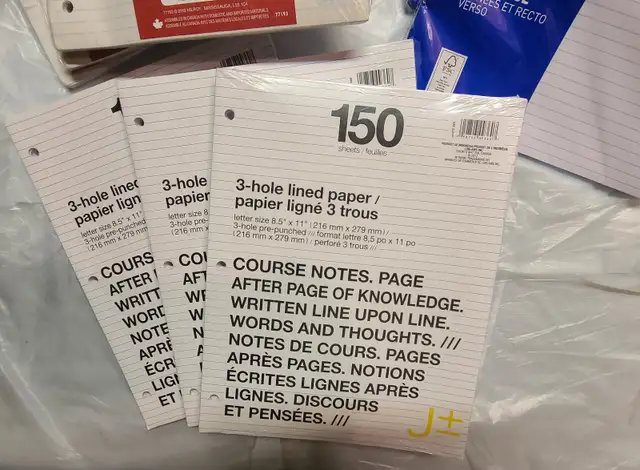 (8 pkg) 150 sheets of ruled paper, 3-hole | Other | Markham / York ...