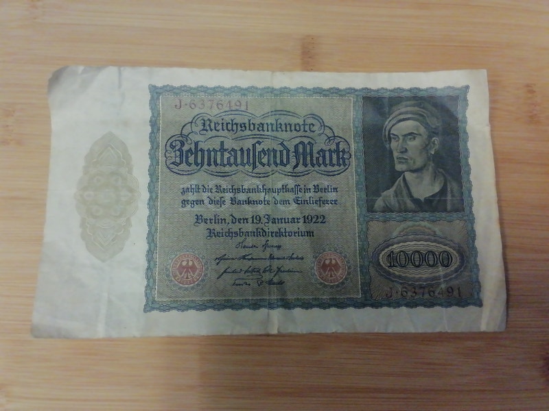 Reichsbanknote Behntaulend Mark Banknote | Arts & Collectibles ...