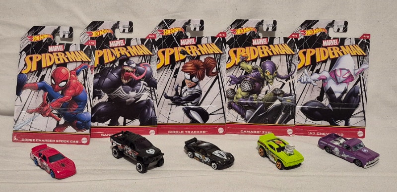 Hot Wheels Spider-Man Series 2022 Walmart Exclusive Set of 5 | Toys ...
