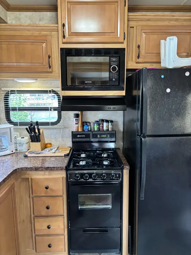Park Model custom trailer, garage, deck and PAID season pass | Park ...