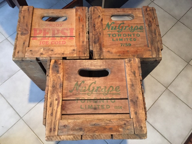 Vintage 60s Pepsi Cola & NuGrape Crates Boxes | Arts & Collectibles ...
