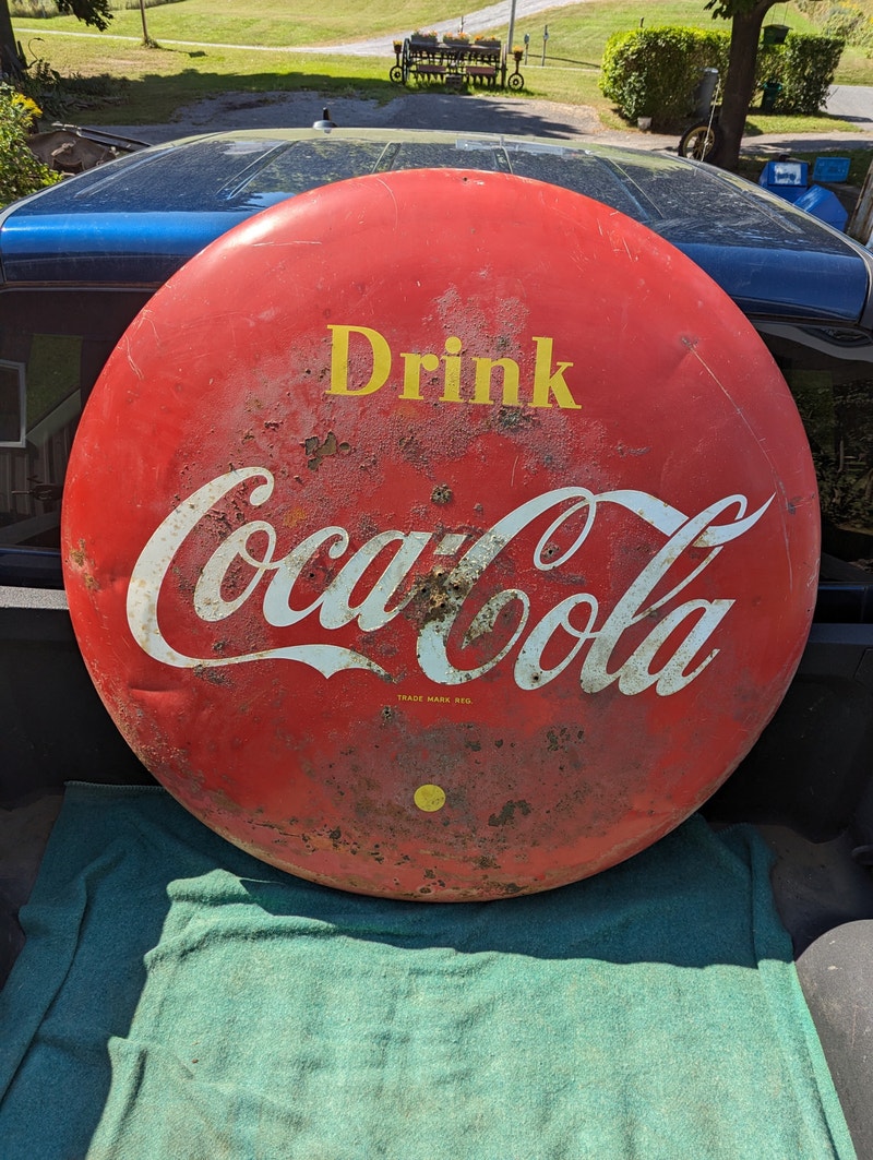 1950’s Original Coca Cola Button Sign $2000 | Arts & Collectibles ...