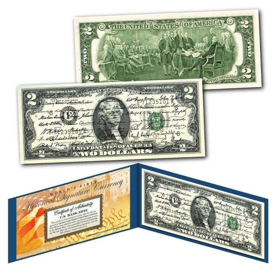 Commemorative 2$ US Presidential Signature Notes | Arts & Collectibles ...