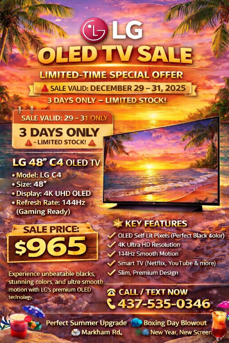 LG 48 C4 OLED 4K Smart TV | OLED evo | TVs | City of Toronto | Free ...