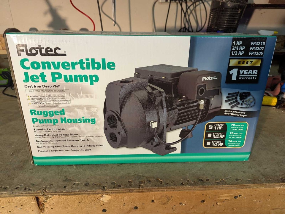 Pentair Flotec 1 HP Cast Iron Convertible Deep Well Jet Pu | Plumbing ...