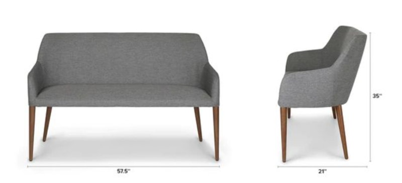 Article Mid Century Modern Dining or Front entry Bench - Gray | Chairs ...