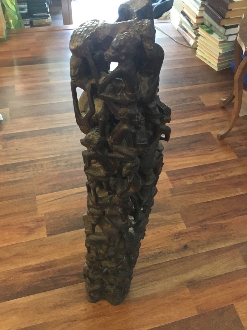 3 Feet Antique African Carved Ebony Wood Family Tree Totem | Arts ...