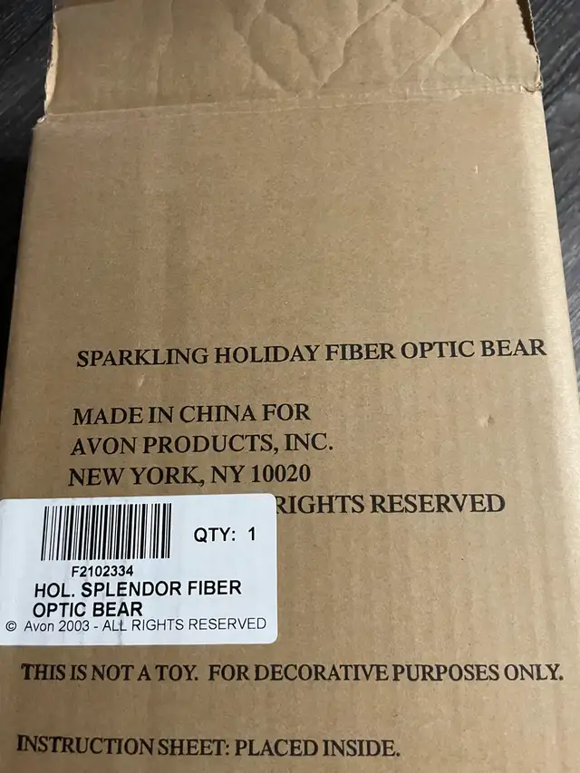 Avon Sparkling Fiber Optic Bear | Holiday, Event & Seasonal | Regina ...
