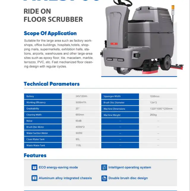 RIDE-ON FLOOR SCRUBBER – INDUSTRIAL GRADE | HIGH EFFICIENCY | Other ...