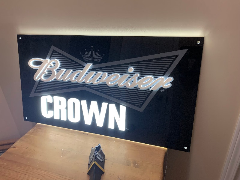Vintage Budweiser Black Crown LED Neon and Bar Tap | Arts ...