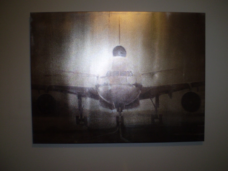 VINTAGE TONAL PROP PLANE LANDING by Joseph Cates 40"x 30" Mint | Arts ...