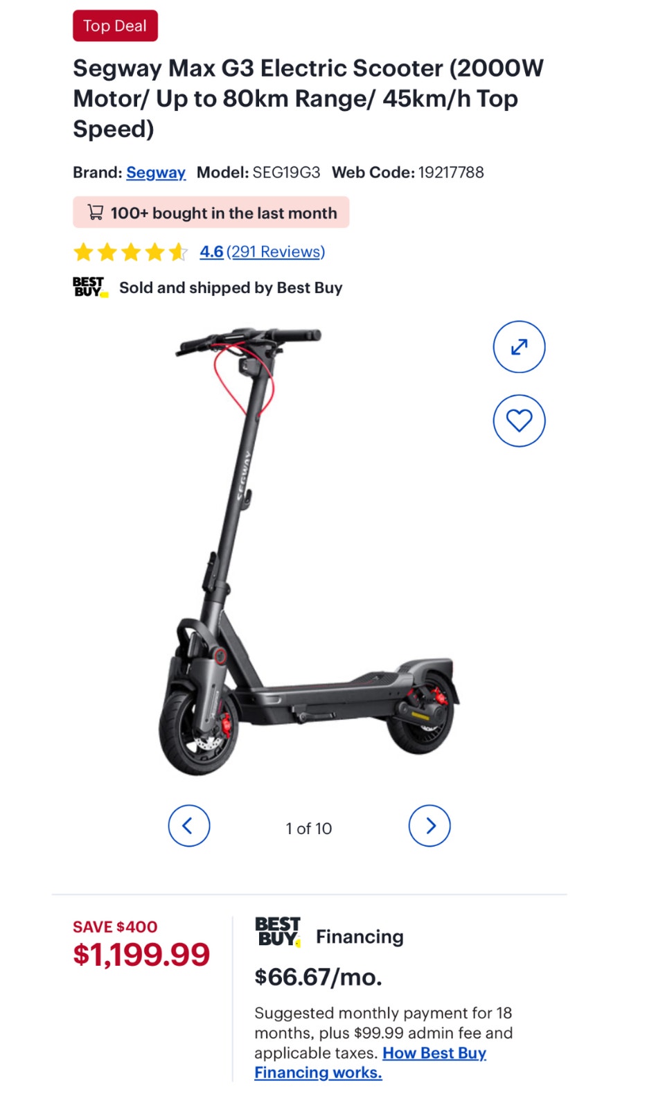 Segway Max G3 Electric Scooter 2000W Motor Up to 80km Range | General ...