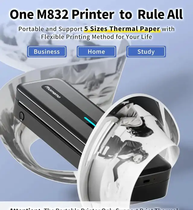 Phomemo M08F Portable Thermal Printer - Includes Carrying Case ...