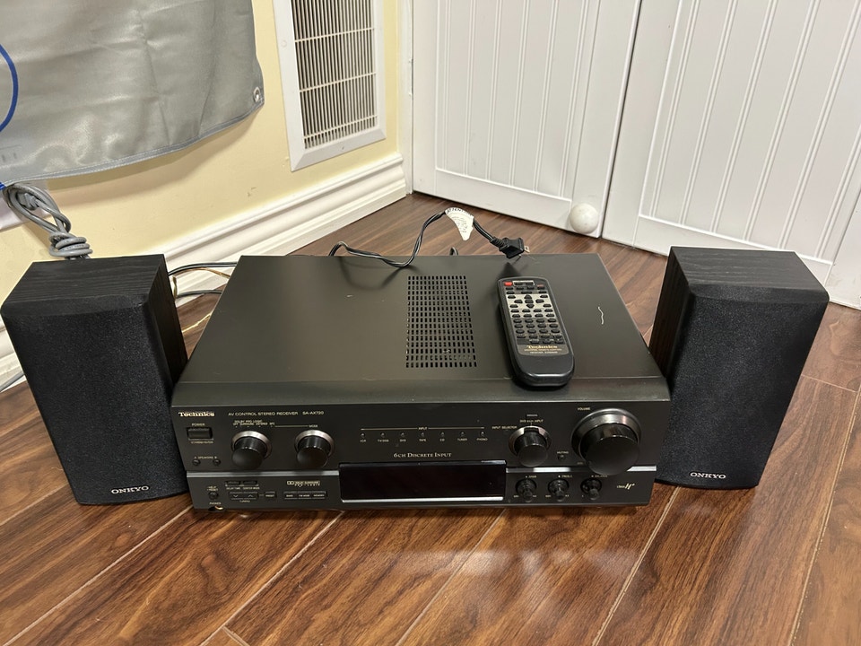 Technics SA-AX720 AV Control Stereo Receiver Onkyo speakers | Stereo ...
