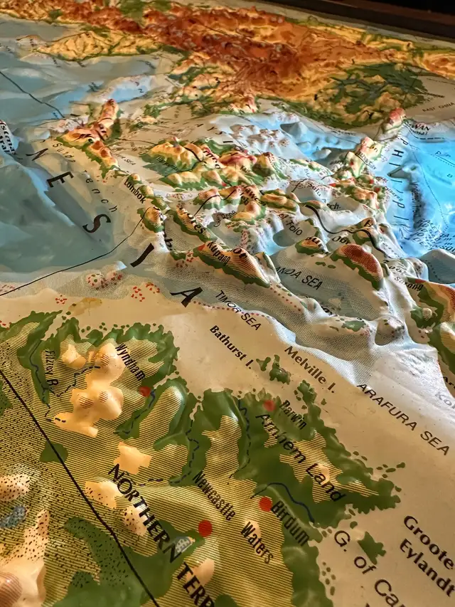 Extremely Rare Vintage 1960s Large World Relief Map by Technik | Arts ...