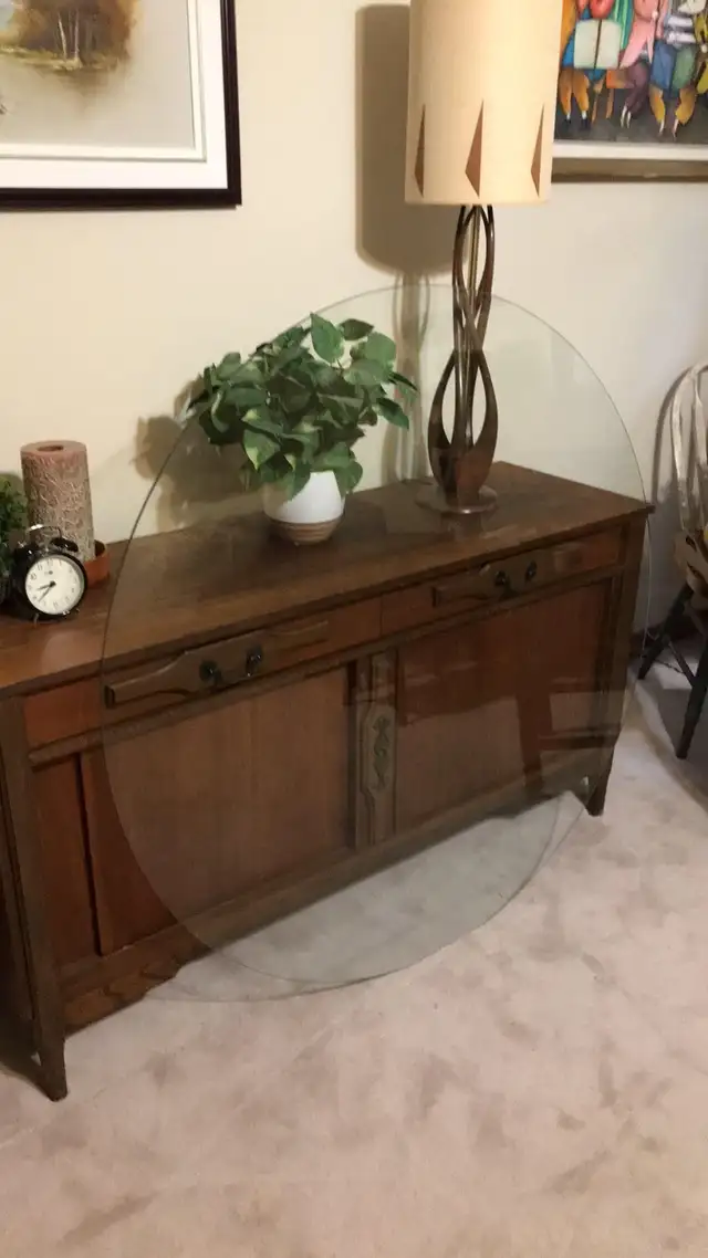 Glass Plateau verre de table rond (48 pouces) / Buffet Mid-Centu | Free ...