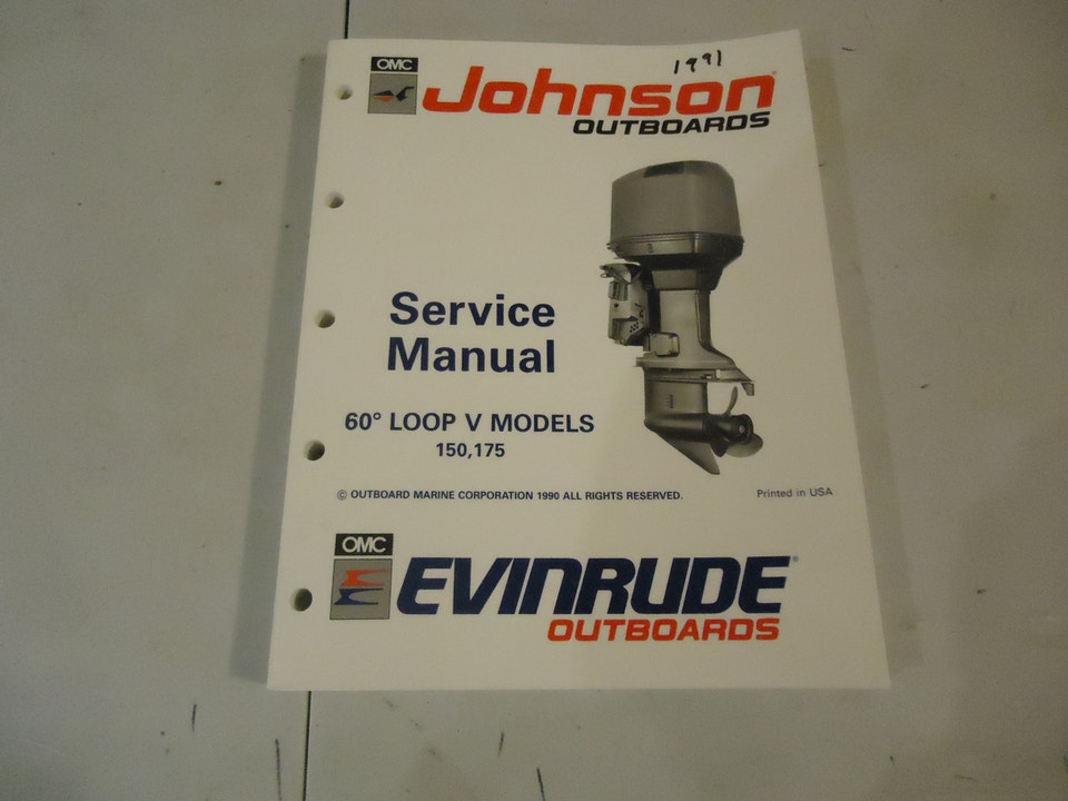 1991 Evinrude Johnson 150 175 HP Service Manual. New. Can Mail | Other ...