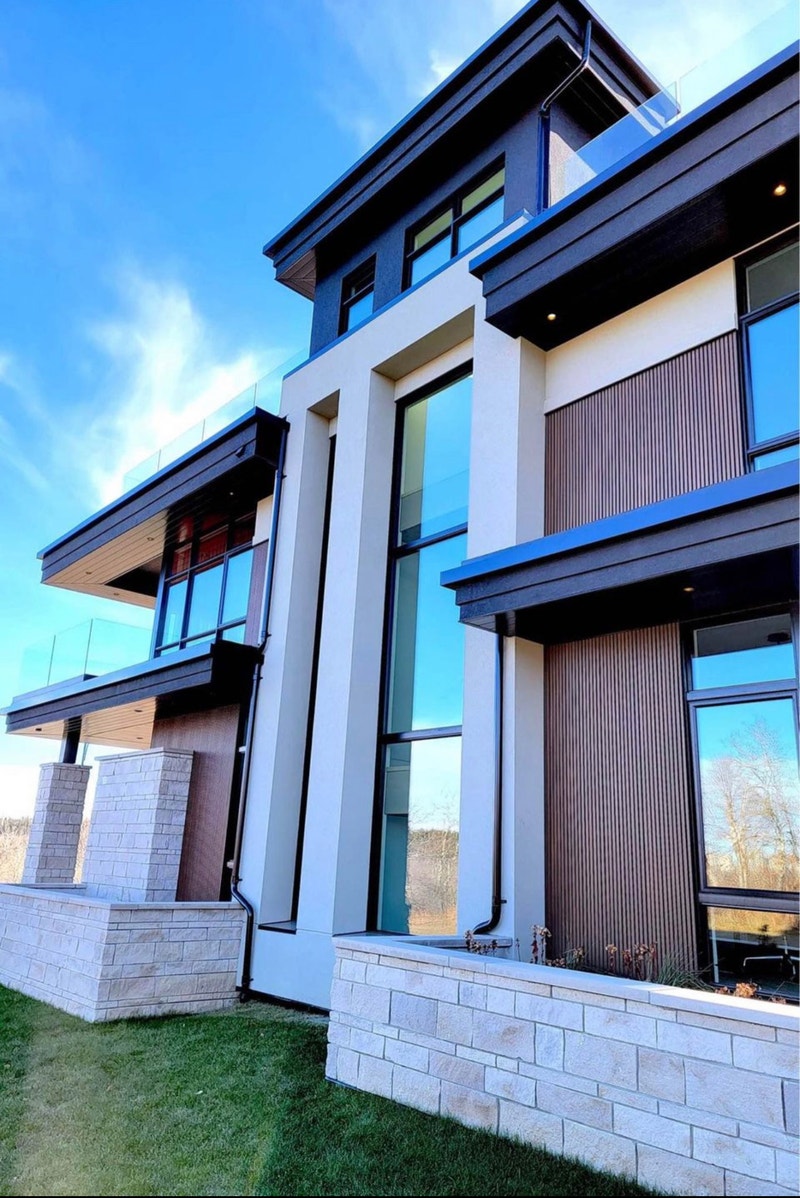 WPC(New Tech Wood)Soffit+Fascia,Stucco, Exterior Wall Systems | Outdoor ...